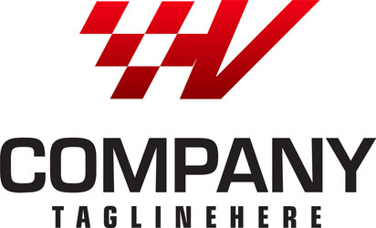 Sport car letter v automotive car repair logo Vector Image