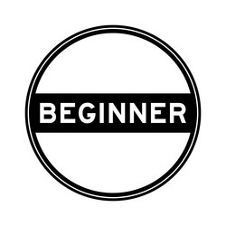 Red color round seal sticker in word beginner Vector Image