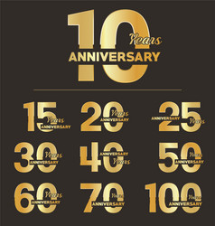 10 years anniversary golden label Royalty Free Vector Image
