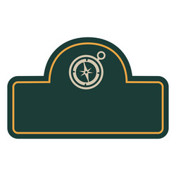 Compass camping tool label Royalty Free Vector Image