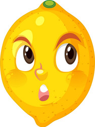 Lemon cartoon character with angry face Royalty Free Vector
