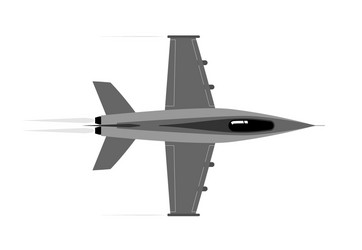 Planes top view jet military aircraft flat Vector Image