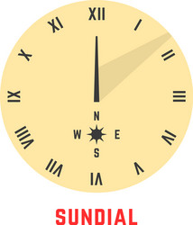 Sundial and windrose half symbols Royalty Free Vector Image