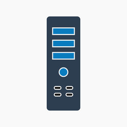 Cpu box icon rounded button style eps Royalty Free Vector