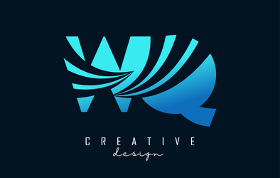 Creative colorful letters qw q w logo Royalty Free Vector