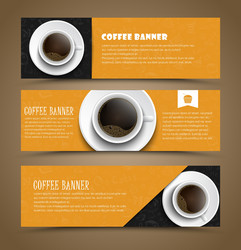 Design coffee banners with a cup of coffee Vector Image