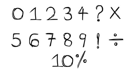 Numbers black isolated Royalty Free Vector Image