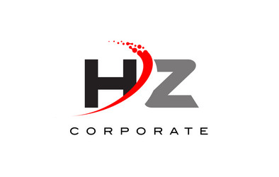 Creative white letters hz h z logo with leading Vector Image