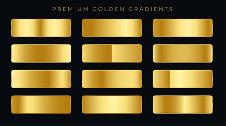Premium royal golden gradients swatches palette Vector Image