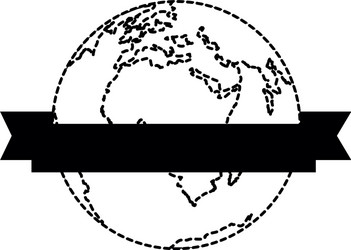 World planet earth with ribbon frame Royalty Free Vector