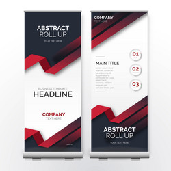 Red black triangle business roll up banner Vector Image