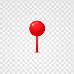 Red push pin isolated on transparent background Vector Image