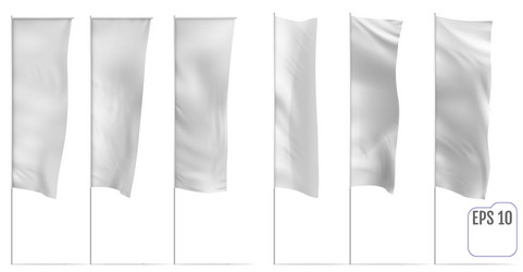 White banner flags set Royalty Free Vector Image