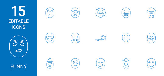 Funny icons Royalty Free Vector Image - VectorStock