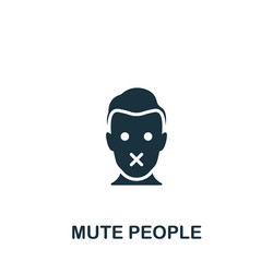 Mute people icon monochrome simple sign from Vector Image