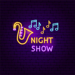 Music note neon sign Royalty Free Vector Image