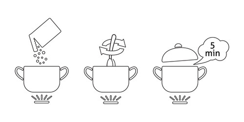 Step-by-step cooking guide cooking method in three