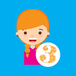 Beautiful girl blonde student number Royalty Free Vector