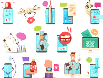 Set of medical elements collection Royalty Free Vector Image