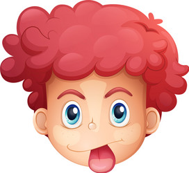 Cartoon boy with a quizzical thoughtful look Vector Image