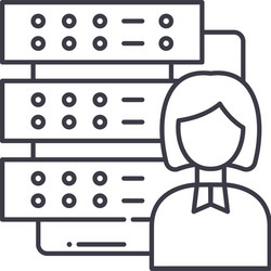 Employee database icon linear isolated Royalty Free Vector