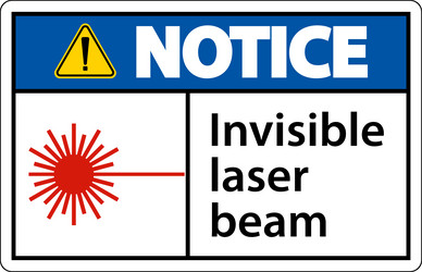 Notice laser in use symbol sign on white Vector Image