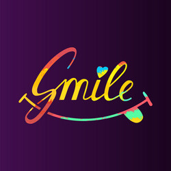 Smile inspirational hand draw lettering text Vector Image