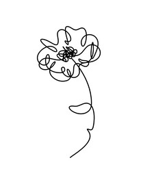 Abstract flower line drawing isolated on white Vector Image