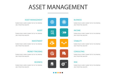 Asset management infographic design templateaudit Vector Image