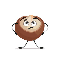 Cute walnut character cartoon mascot nut healthy Vector Image
