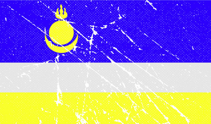 Flag of buryatia with old texture Royalty Free Vector Image