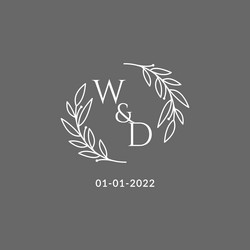 Wd circle monogram logo Royalty Free Vector Image