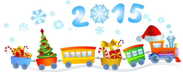 New year train Royalty Free Vector Image - VectorStock