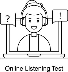 Online listening test Royalty Free Vector Image