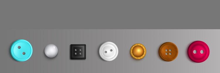 Plastic button stud element realistic sewing Vector Image