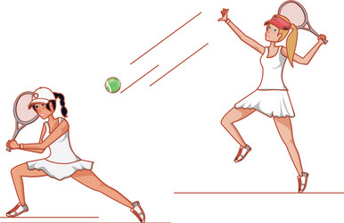 Women tennis playing avatar character Royalty Free Vector