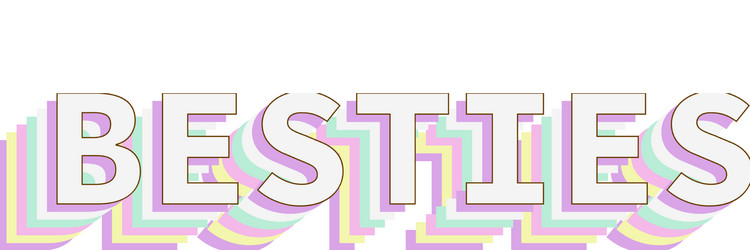 Besties logo design on white background Royalty Free Vector