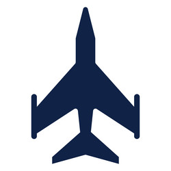 Light fighter plane top view silhouette Royalty Free Vector