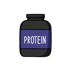 Protein powder doodle icon color line Royalty Free Vector