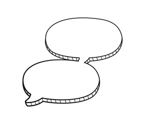 Comic speech bubble 3d doodle outline Royalty Free Vector