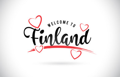 Finland welcome to word text with handwritten Vector Image