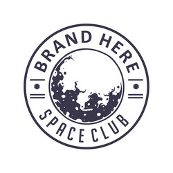 Outer space logo with spaceship Royalty Free Vector Image