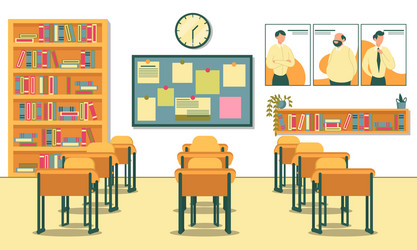 Mathematics classroom interior school class room Vector Image