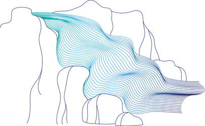 Waterfall cascade Royalty Free Vector Image - VectorStock