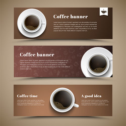Set modern banners with coffee backgrounds Vector Image