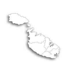 Malta political map of administrative divisions Vector Image