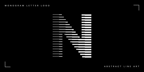 Letter n line with arrow logo Royalty Free Vector Image