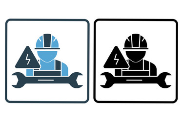 Electrical engineering icon worker Royalty Free Vector Image