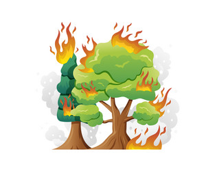 Forest fire cartoon Royalty Free Vector Image - VectorStock
