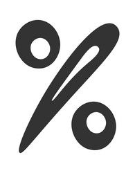 Cartoon percent sign Royalty Free Vector Image